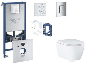 Grohe Rapid SLX - Set předstěnové instalace, klozetu, sedátka SoftClose, tlačítka Skate Cosmopolitan a sady pro vhazování tablet, chrom SANI11BB2131