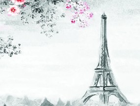 Malvis ® Obraz reprodukce Paříž s růžemi Velikost: 90x60 cm