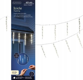 Vánoční světla Sople Led 60 Led zew/wew Teplá bílá 360 cm