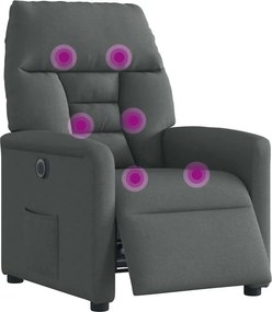 Elektrické masážní polohovací křeslo tmavě šedé textil 3303023