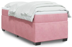 Box spring postel s matrací růžová 80 x 200 cm samet 3285250