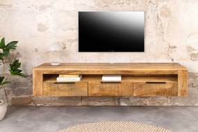Designový závěsný TV stolek Thunder 160 cm mango