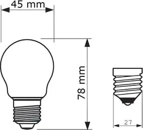 Philips CorePro LEDLuster P45 E27 4,3W matná / LED žárovka / 470lm / 2