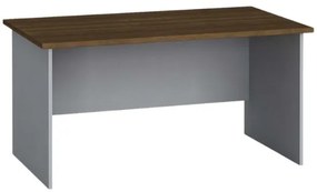 Kancelářský psací stůl PRIMO FLEXI, rovný 140 x 80 cm, šedá / ořech