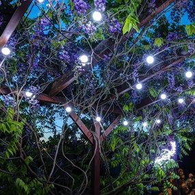 Easy Fix LED party osvětlení, 5 m, venkovní, 10 kouliček, 70 ledově bílých diod, černý kabel, IP67, prodlužovací