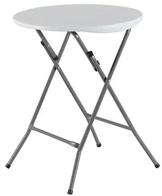 TENTino Skládací balkonový stolek průměr 60 cm, bílý, STL60K