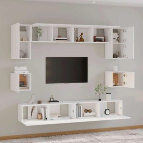 8dílný set TV skříněk bílý kompozitní dřevo 3114414