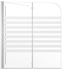 vidaXL Marketos Vanová zástěna 120 x 68 x 130 cm tvrzené sklo pruhovaná