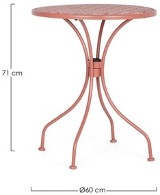 BIZZOTTO kulatý zahradní kovový stůl LIZETTE červený ø60 cm 0802970