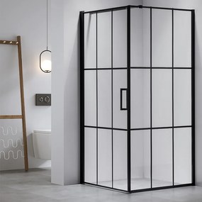 BPS-koupelny Čtvercový sprchový kout HYD-SK13B 90x90 černá/transparent - bez vaničky