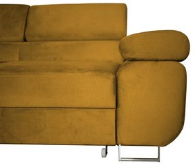 ANTEX MALIBU rozkládací sedací souprava s úložným prostorem žlutá 277 x 70-89 x 203 cm