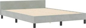 Postel s boxspringem s čelo Světle šedá 160 x 200 cm samet 3345017