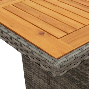 9dílný zahradní bistro set s poduškami šedý polyratan 3276892