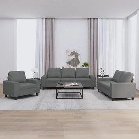 3dílná sedací souprava tmavě šedá textil 3201867