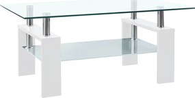 vidaXL Konferenční stolek a průhledný 95x55x40 cm tvrzené sklo [330303] Barva: Šedá