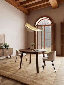ACTONA Kulatý jídelní stůl A-LINE hnědý 120/220x75 cm