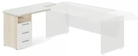 Přístavný kontejner TopOffice Premium, levý / Světlý akát a bílá