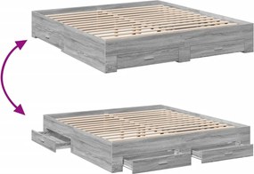 Rám postele se zásuvkami šedý sonoma 200 x 200 cm kompozit 3280361