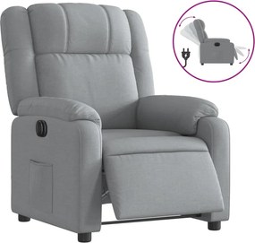 Elektrické polohovací křeslo světle šedé textil 3205178