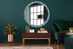 Kulaté dekorativní zrcadlo na zeď Květinový vzor fi 100 cm