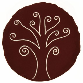 S radostí - vlastní výroba Meditační polštář strom života - vínový Velikost: ∅30 x v30 cm