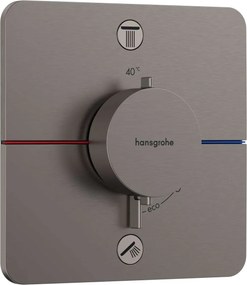Hansgrohe ShowerSelect Comfort Q - Termostatická baterie pod omítku, pro 2 spotřebiče, kartáčovaný černý chrom 15586340