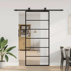 Posuvné dveře se sadou kování černé 90x205 cm ESG Glass 3375788