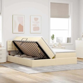 Postel s úložným prostorem Krémová 180 x 200 cm Umělá kůže 3370953