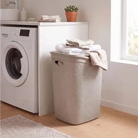 BELLI E FORTI Koš na prádlo RATA béžová / S víkem / 55 l / Plast / Imi
