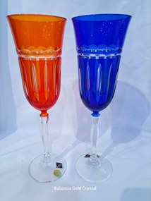 Barevné sklenice na šampaňské 180 ml, 2 ks - Vzor 1