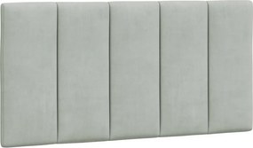 Postel s matrací Hanko světle šedá 100 x 200 cm samet 3208580