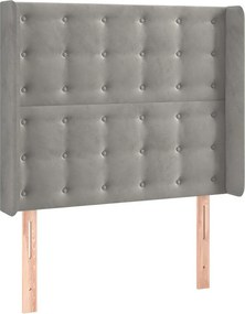 Čelo postele typu ušák světle šedé 83x16x118/128 cm samet 3120044
