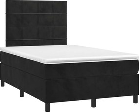 Box spring postel s matrací a LED černá 120 x 190 cm samet 3270313