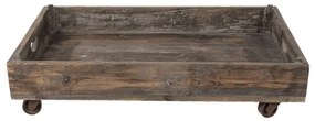 Retro dřevěný podnos na kolečkách – 73x44x16 cm
