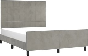 Rám postele bez matrace světle šedý 140 x 200 cm samet 3125757