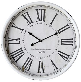 Krémové antik kovové nástěnné hodiny Boulevard Paris – Ø 50*13 cm/ 1*AA