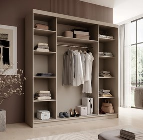 ADRK Furniture Posuvná skříň se zrcadlem Sonic 200 ADRK-SW-SON-K-200