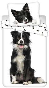 3D Bavlněné povlečení BORDER COLLIE bílé, 100% bavlna Rozměr povlečení: 70 x 90 cm | 140 x 200 cm