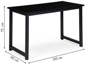 ModernHome Psací stůl 120 x 60 cm - černý, PWDNZ-304