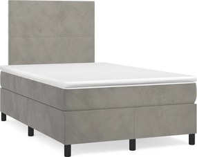 Box spring postel s matrací světle šedá 120 x 200 cm samet 3142893
