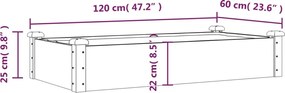 vidaXL Zahradní vyvýšený záhon s vložkou 120x60x25 cm masiv jedle [364290] Barva: Přírodní