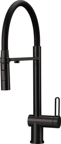 Deante Magnetic, dřezová baterie s připojením vodního filtru a elastickým výtokem, černá, BRM_N75M