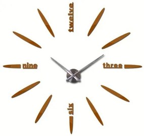 Nástěnné 3D hodiny - motiv jehla Varianta: čokoládová, Velikost: 119 cm