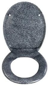 WENKO 18902100-WC sedátko OTTANA 44,5x37,5 cm granit/šedá/stříbrná