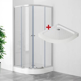 POINT LOR 80 Clear Čtvrtkruhový sprchový kout s akrylátovou vaničkou