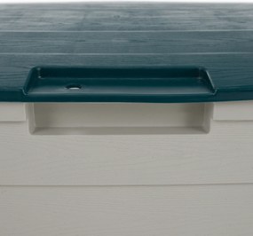 Zahradní úložný box, šedá/zelená, KORTEZ