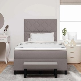 Postel s boxspringem s čelo Taupe 120 x 200 cm textil 3344139