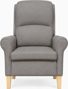 křeslo relaxační, odpočinkové, ušák, dřevo/textil, 101x95x75 cm, přírodní/taupe, Dekorino KR20260039