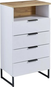 XXXLutz MIDI SKŘÍŇKA, bílá, barvy dubu, 50/91/32 cm home24 - Online Only koupelnové skříňky - 001279022325