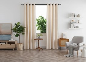 Zatemňovací závěs DUNES VELVET 140x250 cm, krémový Zavěšení: Řasící páska